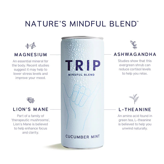 TRIP Mindful Blend Melon Cucumber Sparkling Botanical Functional – NØLO